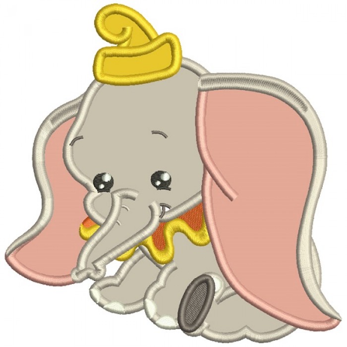 Looks Like Dumbo The Elephant Applique Machine Embroidery Design ...