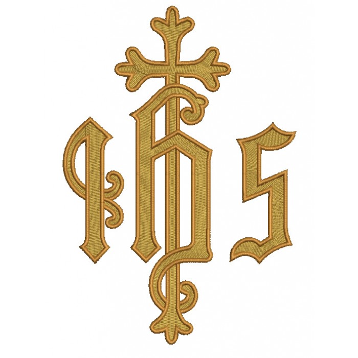 IHS Christogram Cross Religious Filled Machine Embroidery Design ...