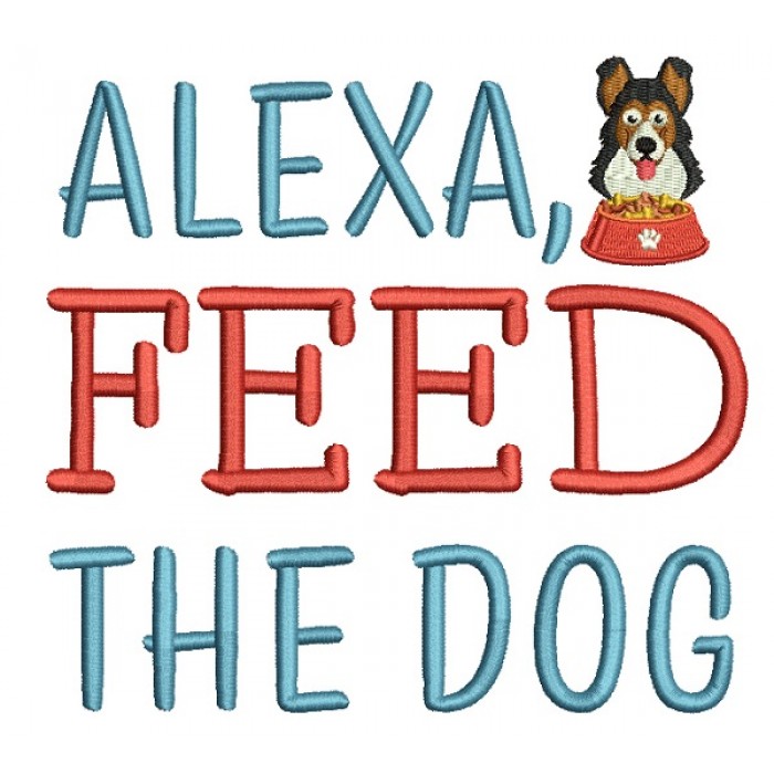 Alexa Feed The Dog Filled Machine Embroidery Design Digitized Pattern