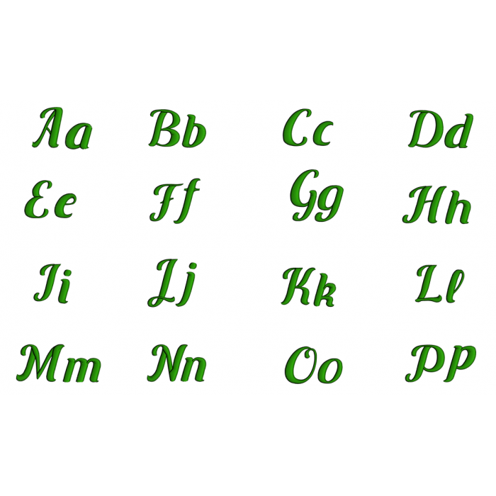 Carta Script Machine Embroidery Font Upper and Lower Case 1 2 3 inches