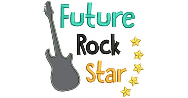 Future Rock Star Applique Machine Embroidery Design Digitized Pattern