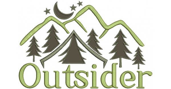 Outsider Mountains And Trees Applique Machine Embroidery Design ...