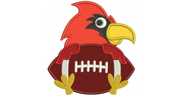 Bird Holding a Football Sports Applique Machine Embroidery Design ...