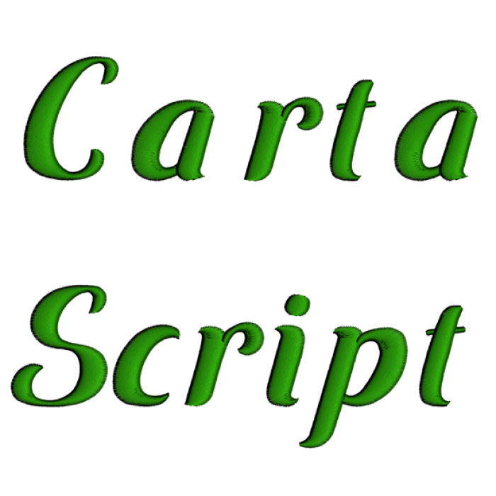 Carta Script Machine Embroidery Font Upper and Lower Case 1 2 3 inches