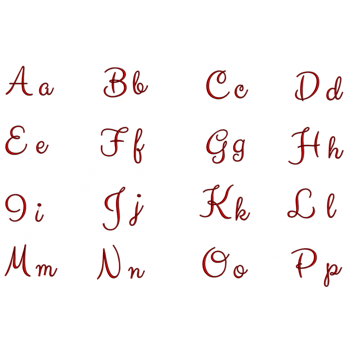 Clever Script Machine Embroidery Font Upper and Lower Case 1 2 3 inches