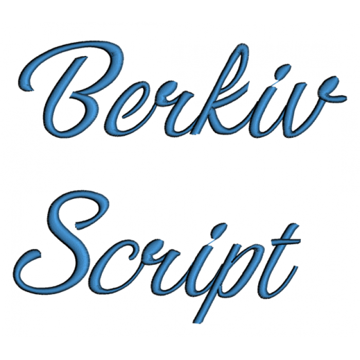Berkiv Font Machine Embroidery Script Upper and Lower Case 1 2 3 inches