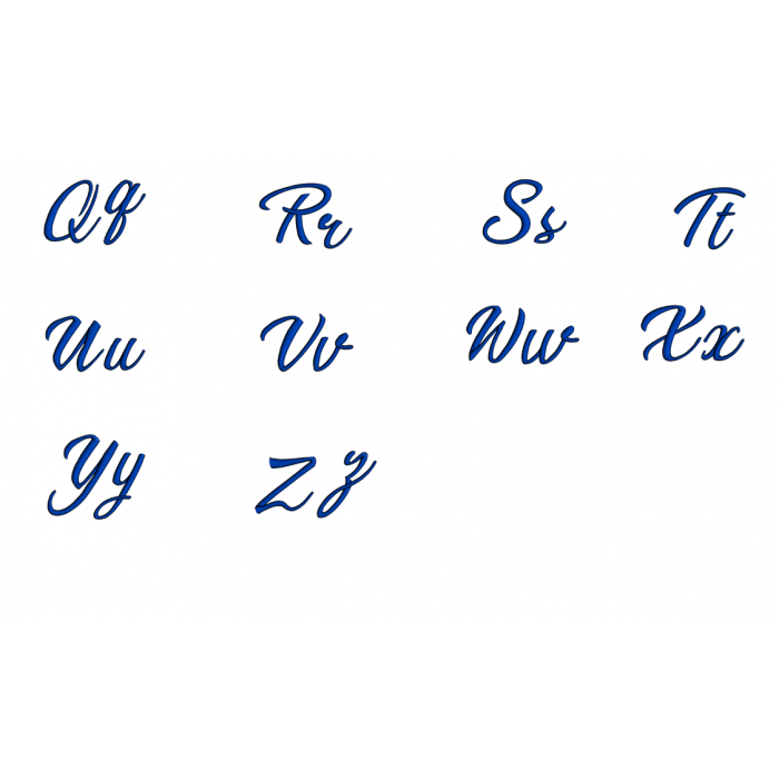 Berkiv Font Machine Embroidery Script Upper and Lower Case 1 2 3 inches