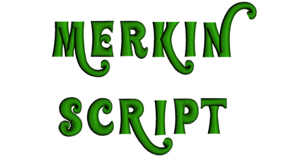 Merkin Font Machine Embroidery Script Upper and Lower Case 1 2 3 inches