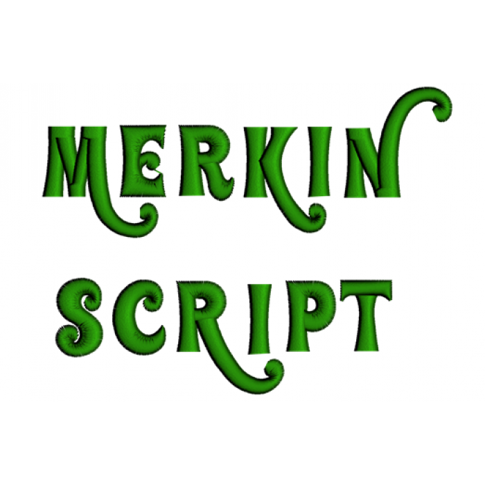Merkin Font Machine Embroidery Script Upper and Lower Case 1 2 3 inches