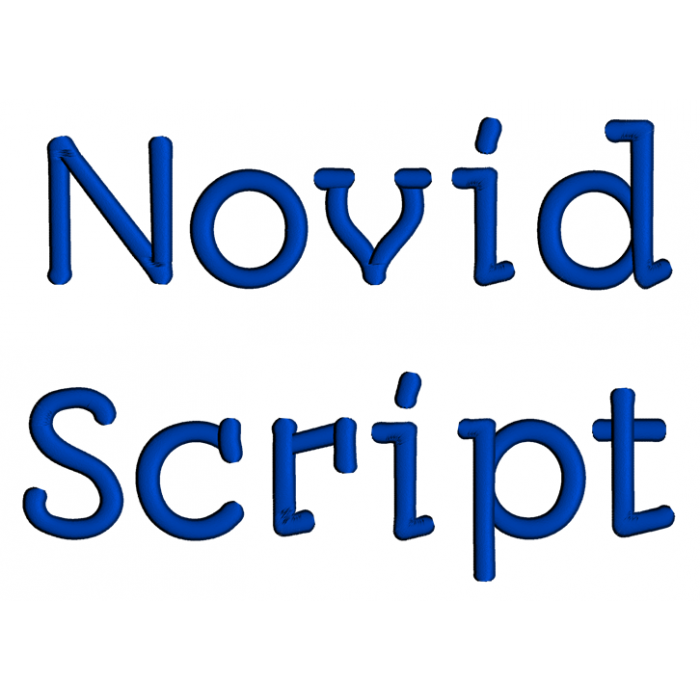 Novid Font Machine Embroidery Script Upper and Lower Case 1 2 3 inches