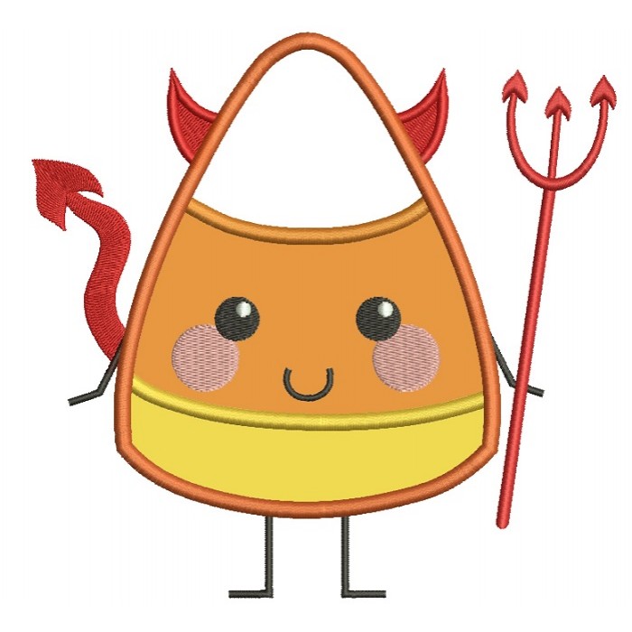 Devil Candy Corn Halloween Applique Machine Embroidery Digitized Design ...