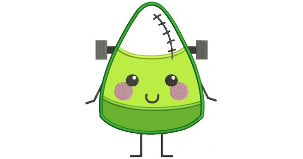 Candy Corn Looks Like Frankenstein Halloween Applique Machine ...