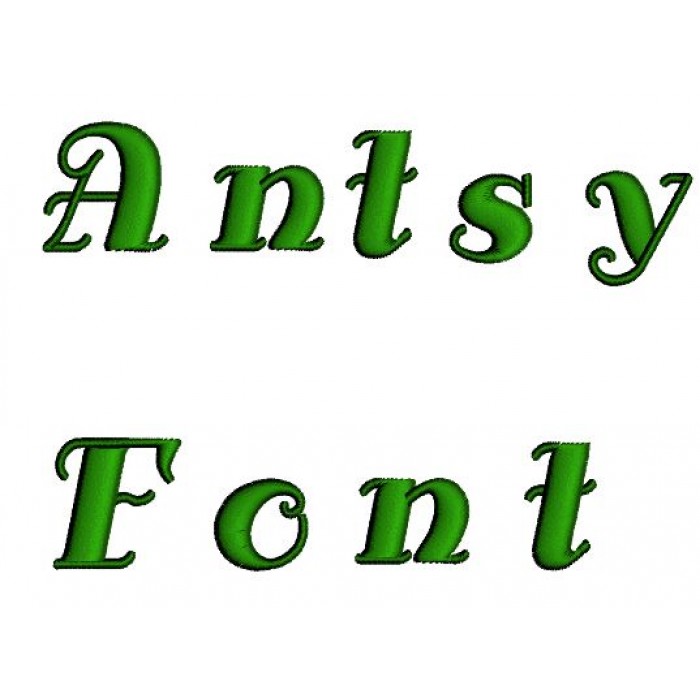 Antsy Font Machine Embroidery Script Upper and Lower Case 1 2 3 inches