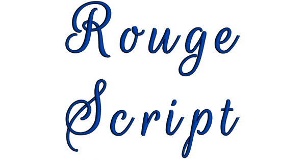 Rouge Font Machine Embroidery Script Upper and Lower Case 1 2 3 inches