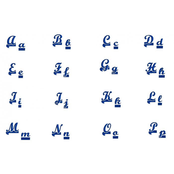 Team Font Machine Embroidery Script Upper and Lower Case 1 2 3 inches