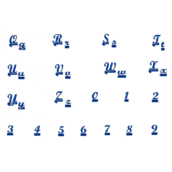 Team Font Machine Embroidery Script Upper and Lower Case 1 2 3 inches