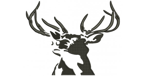 Trophy Buck Hunting Filled Machine Embroidery Design Digitized Pattern