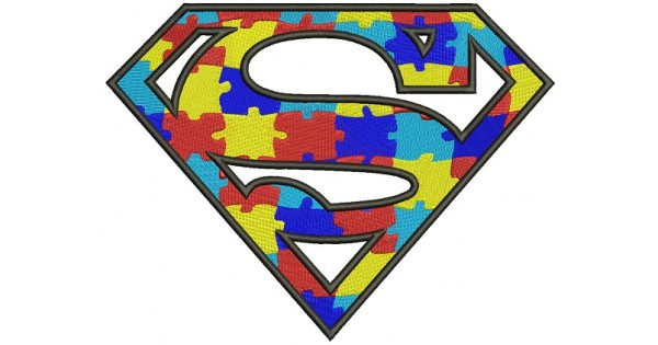 Autism Awareness Superman Filled Machine Embroidery Design Digitized ...