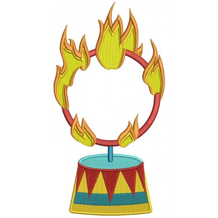 Circus Fire Ring Filled Machine Embroidery Design Digitized Pattern
