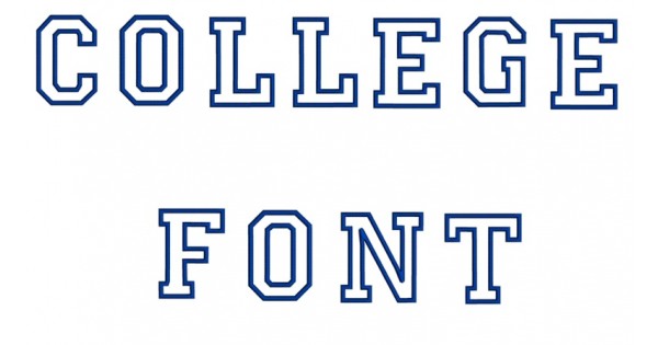 College Embroidery Font Script - Instant Download - (Upper Case ...