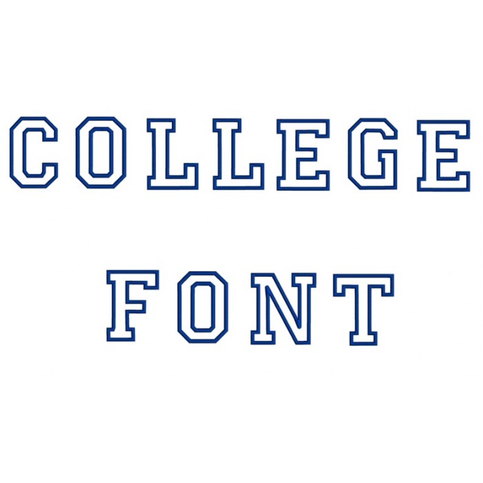 College Embroidery Font Script - Instant Download - (Upper Case ...