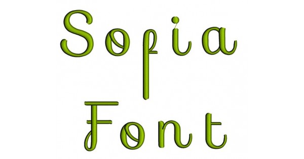 Sofia Font Machine Embroidery Script Upper and Lower Case 1 2 3 inches