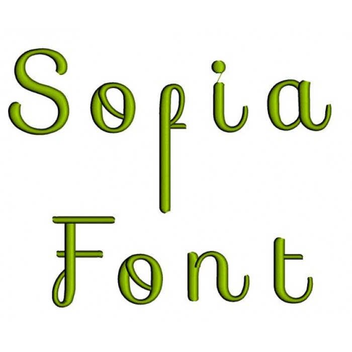 Sofia Font Machine Embroidery Script Upper and Lower Case 1 2 3 inches