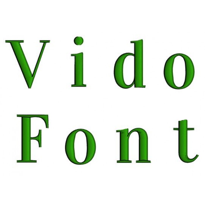 Vido Font Machine Embroidery Script Upper and Lower Case 1 2 3 inches