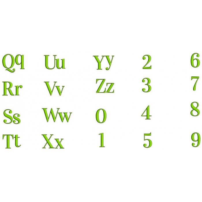Vido Font Machine Embroidery Script Upper and Lower Case 1 2 3 inches