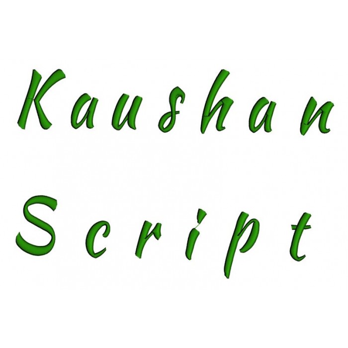Kaushan Font Machine Embroidery Script Upper and Lower Case 1 2 3 inches