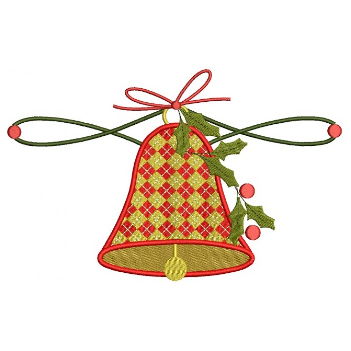 Big Jingle Bell Christmas Filled Machine Embroidery Design Digitized ...
