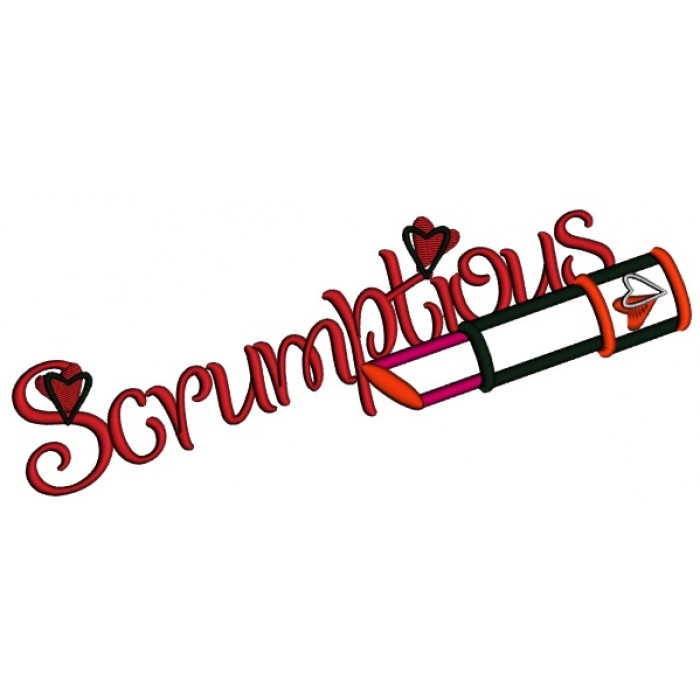 Scrumptious Lipstick Applique Machine Embroidery Design Digitized Pattern
