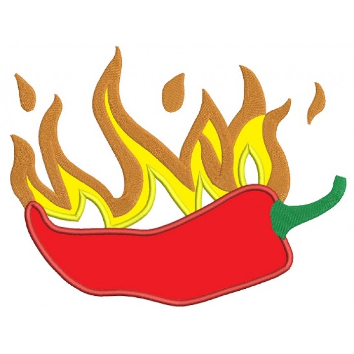 Hot Pepper Applique Machine Embroidery Design Digitized Pattern