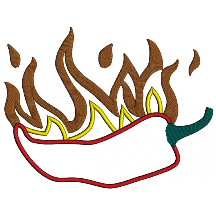 Hot Pepper Applique Machine Embroidery Design Digitized Pattern