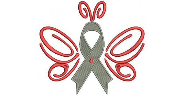 Butterfly Cure Diabetes Ribbon Filled Machine Embroidery Design ...