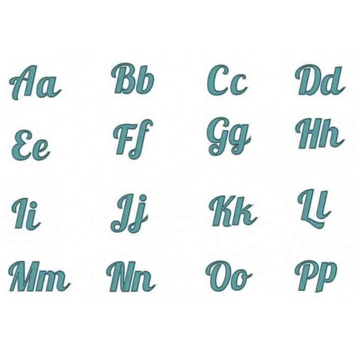 Lobster Satin Script Machine Embroidery Font Upper and Lower Case 1 2 3 ...