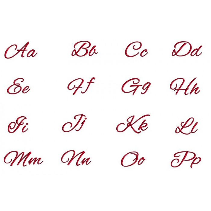 Alex Machine Embroidery Font Satin Upper and Lower Case 1 2 3 inches