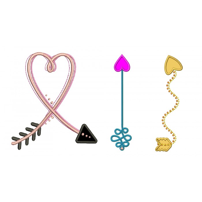 Arrows Set 1 Applique Machine Embroidery Design Digitized Pattern