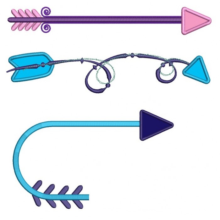 Arrows Set 2 Applique Machine Embroidery Design Digitized Pattern