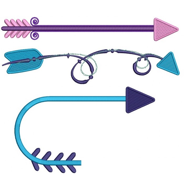 Arrows Set 2 Filled Machine Embroidery Design Digitized Pattern