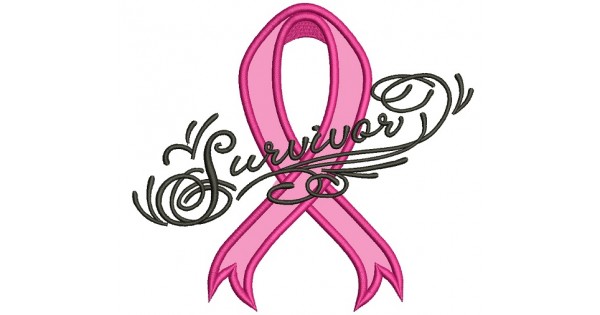 Breast Cancer Survivor Ribbon Applique Machine Embroidery Design ...
