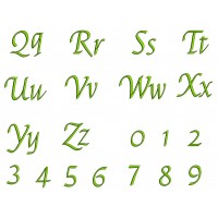 Filip Satin Script Machine Embroidery Font Upper and Lower Case 1 2 3 ...