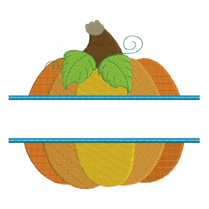 Split Pumpkin Halloween or Thanksgiving Filled Machine Embroidery ...