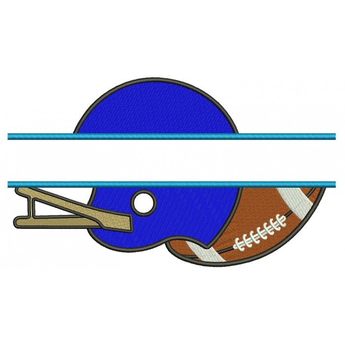 Football Helmet With a Ball Sports Split Filled Machine Embroidery ...