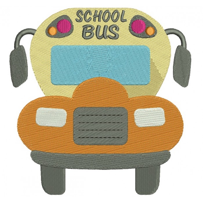 Big School Bus Filled Machine Embroidery Design Digitized Pattern