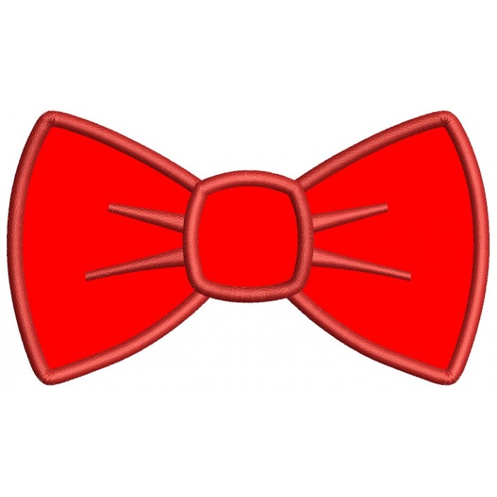 Bow Tie Applique Machine Embroidery Design Digitized Pattern