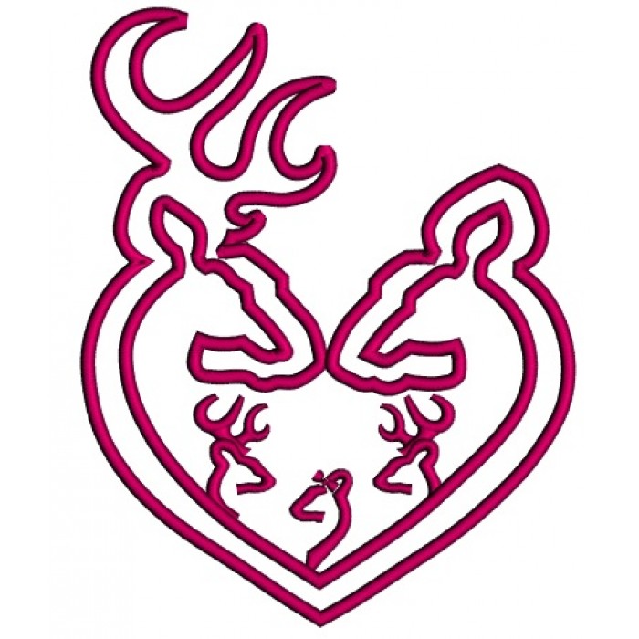 Buck and Doe and three kids two boys and a girl Applique Machine ...