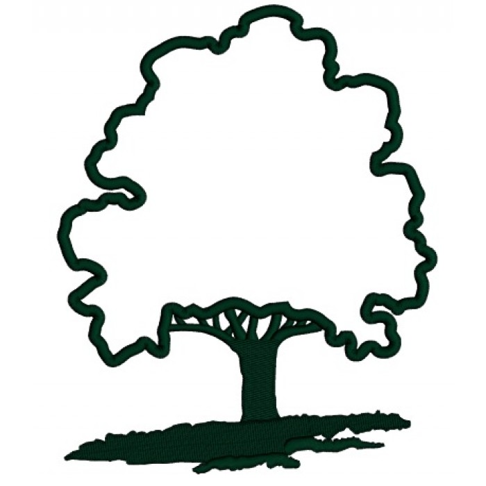 Large Oak Tree Applique Machine Embroidery Design Digitized Pattern