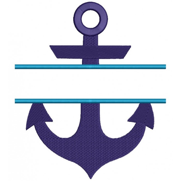 Anchor Split Marine Filled Machine Embroidery Digitized Design Pattern