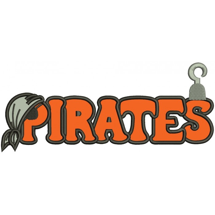 Pirates Big Font Applique Machine Embroidery Digitized Design Pattern